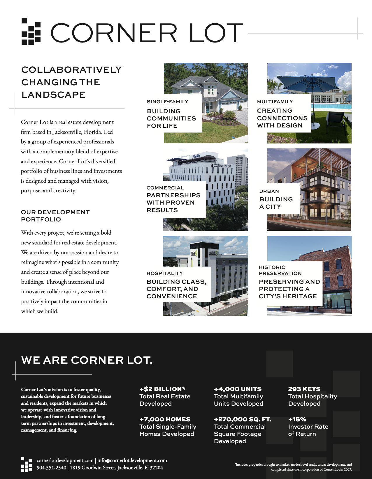 Corporate Overview | Corner Lot Development | Jacksonville, FL